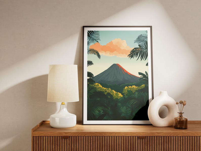 Costa Rica Arenal Volcano National Park Poster Print Tropical Landscape ...