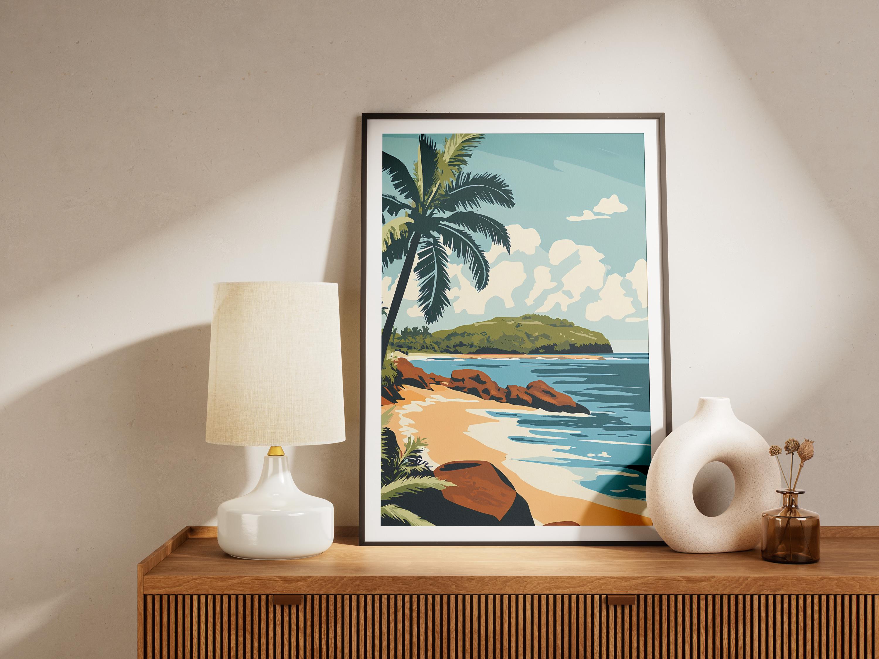 Vavau Tonga Island Beach Poster Tropical Ocean Print Summer Vacation ...