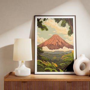 Costa Rica Arenal Volcano National Park Poster Print Tropical Landscape ...