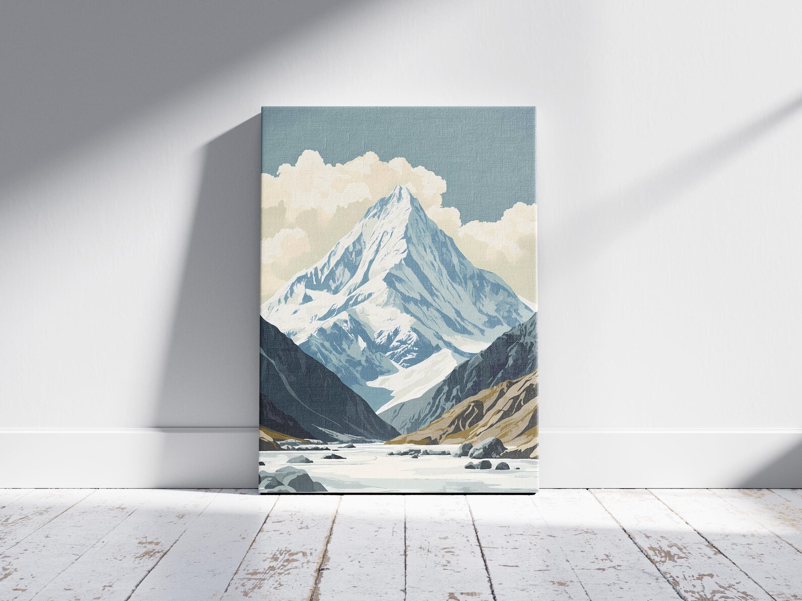 K2 Mountain Pakistan Flat Illustration Vintage Travel Poster Minimalist ...