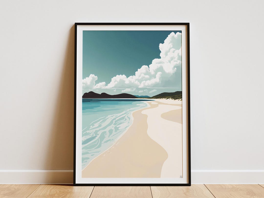 Whitehaven Beach Australia Poster Australian Island Beach Print ...