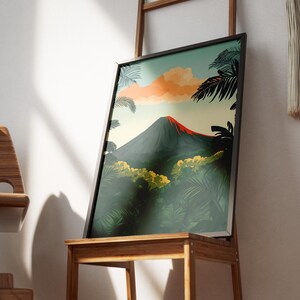 Costa Rica Arenal Volcano National Park Poster Print Tropical Landscape ...