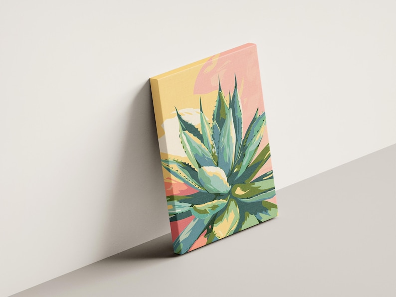 Agave Plant Illustration Minimalist Poster Botanical Art Print Modern ...