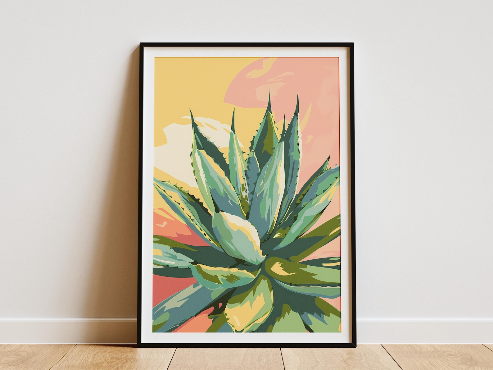 Agave Plant Illustration Minimalist Poster Botanical Art Print Modern ...