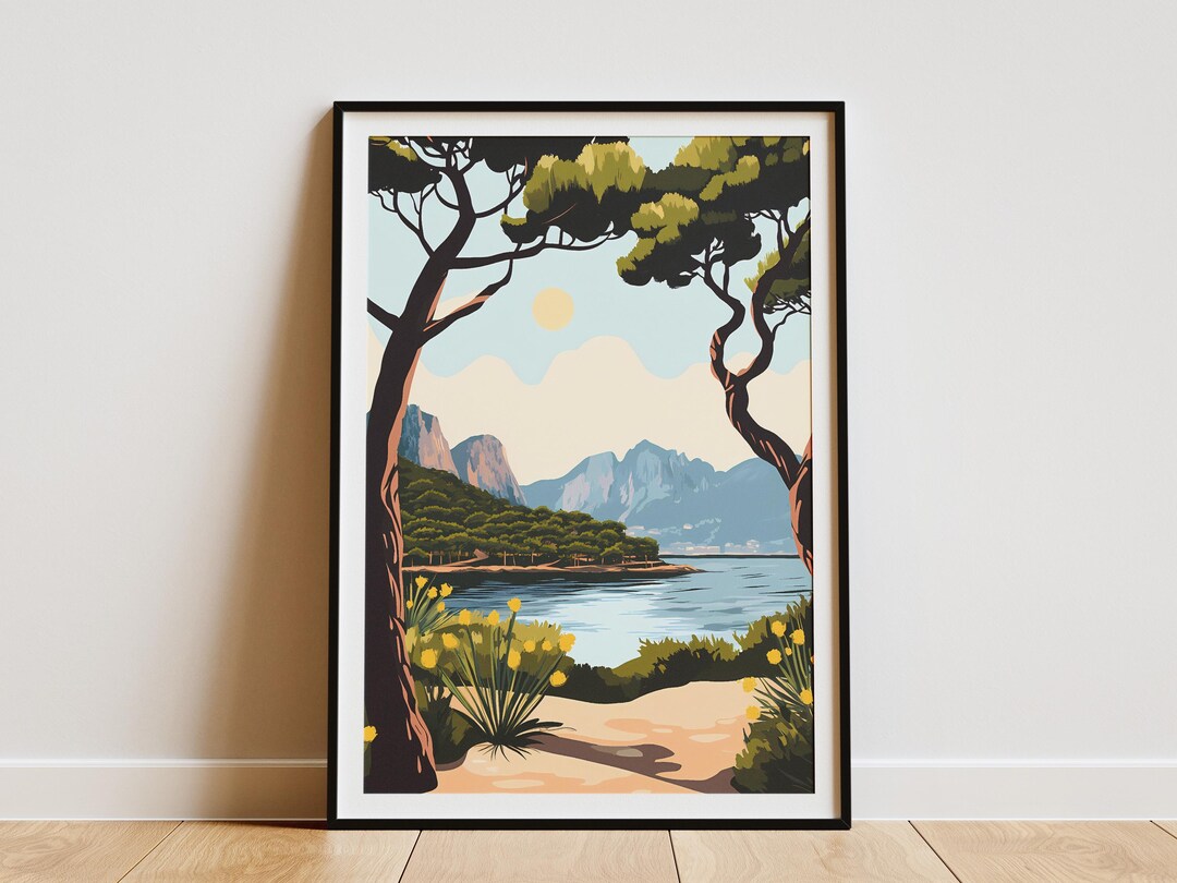 Calanques De Piana France Nature Poster Coastal Landscape Art Print ...