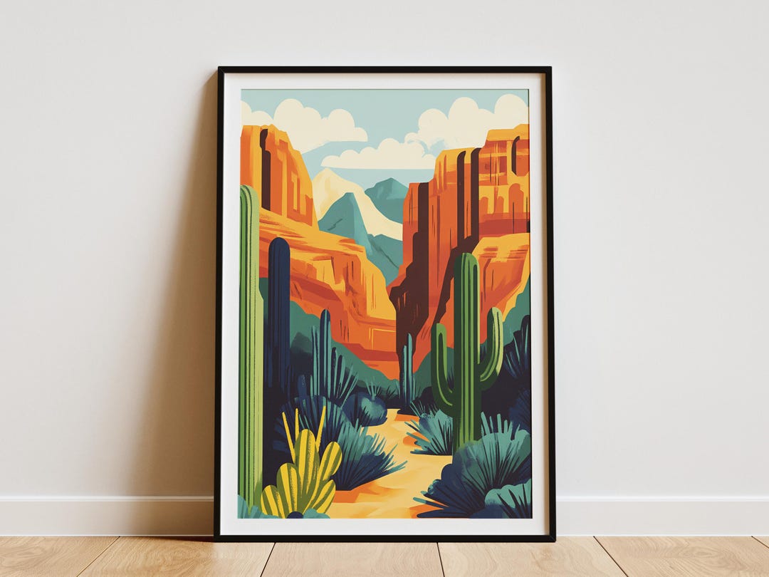 Copper Canyon Mexico Desert Landscape Poster Southwestern Desert Art ...