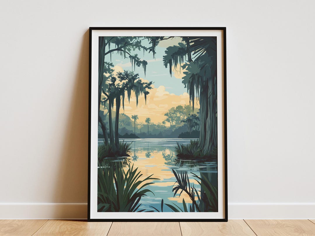 Bayou Bartholomew Louisiana Swamp Poster Landscape Nature Art Print ...