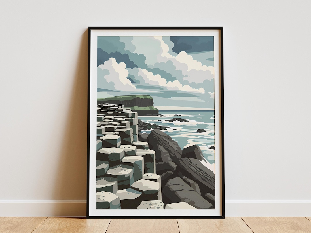 Giants Causeway Northern Ireland Poster Travel Poster Landscape Print ...