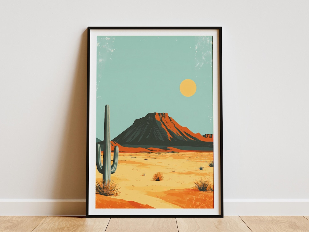Sonoran Desert Poster Desert Landscape Print Cactus Art Southwestern ...