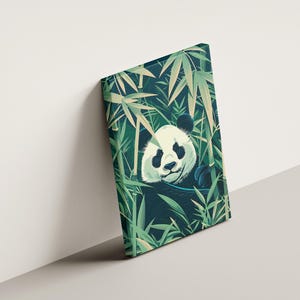 Panda in Bamboo Forest Poster Minimalist Animal Print Nature Art Wall ...