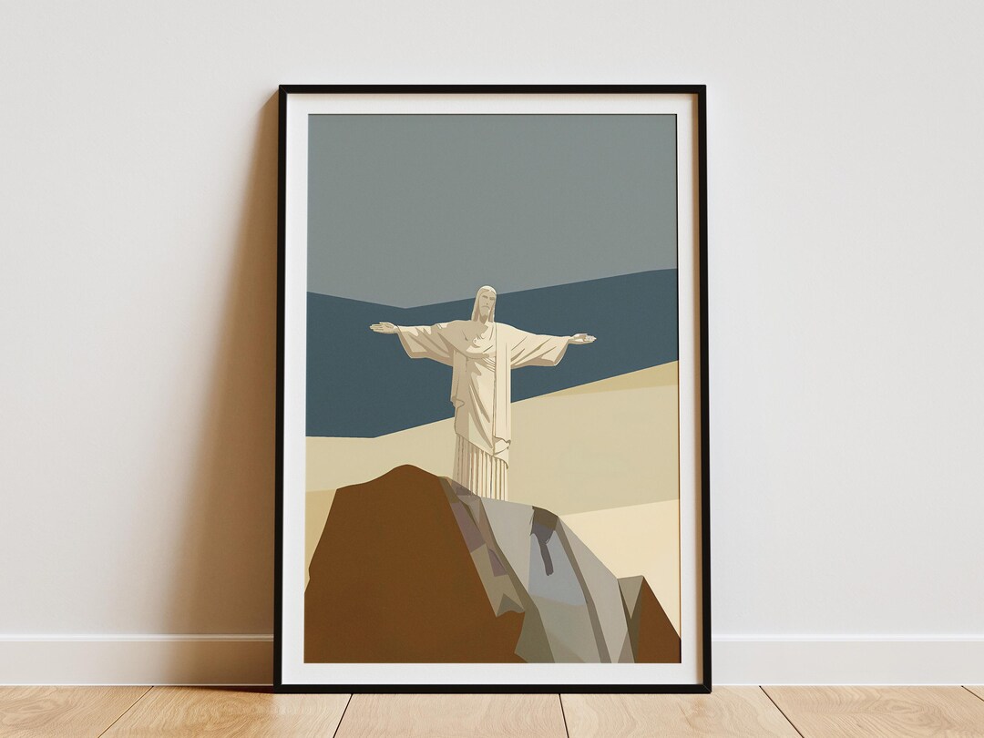 Christ the Redeemer Poster Brazil Landmark Art Print Religious ...