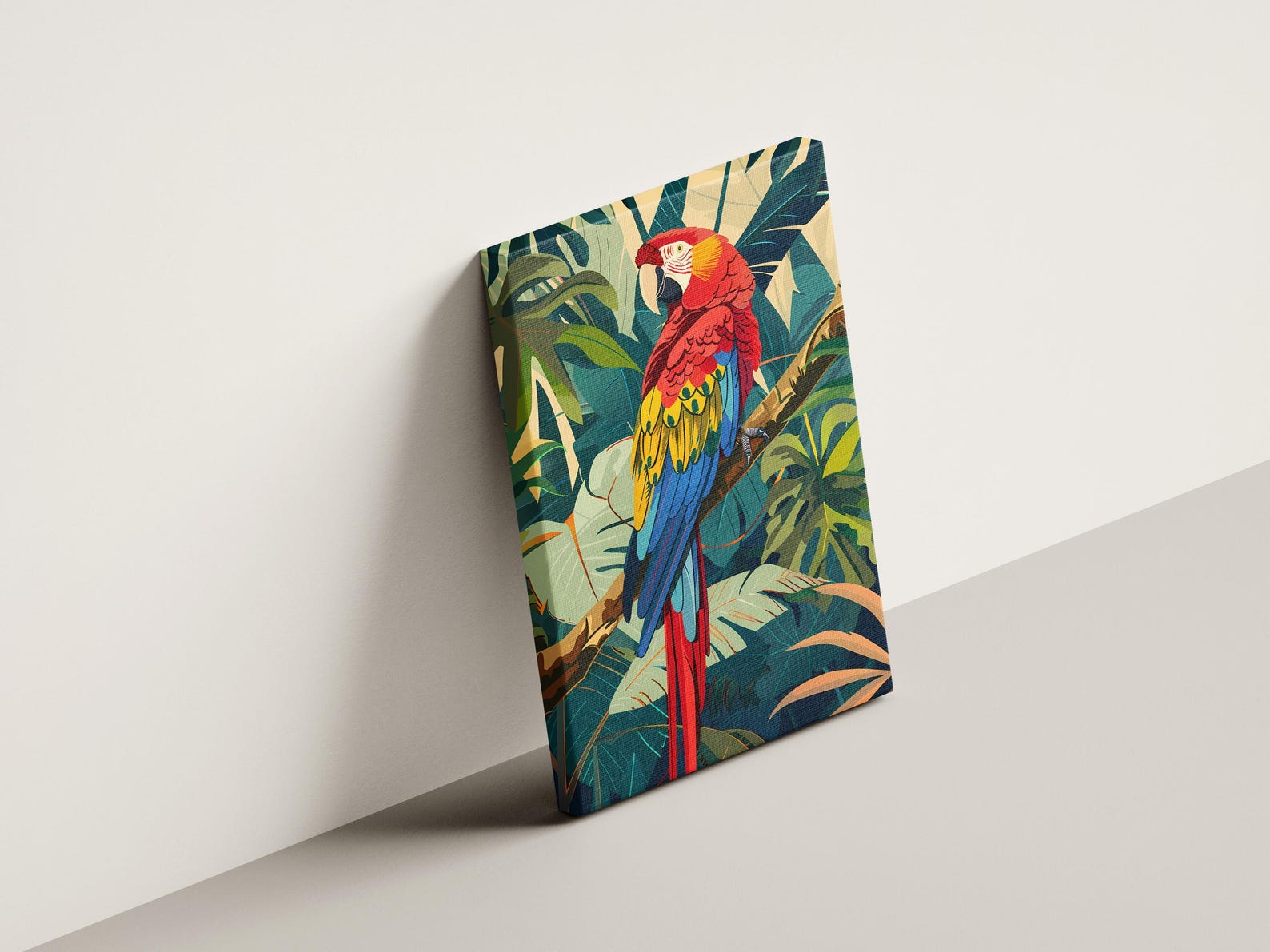 Tropical Rainforest Parrot Poster Colorful Bird Art Print Jungle Animal ...