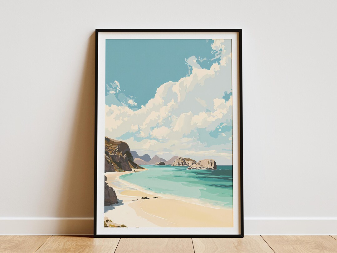 Playa Balandra Mexico Beach Poster Digital Art Print Serene Coastal ...