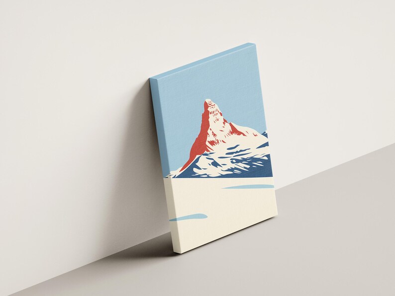 Matterhorn Mountain Winter View Poster Print Snowy Alpine Landscape ...