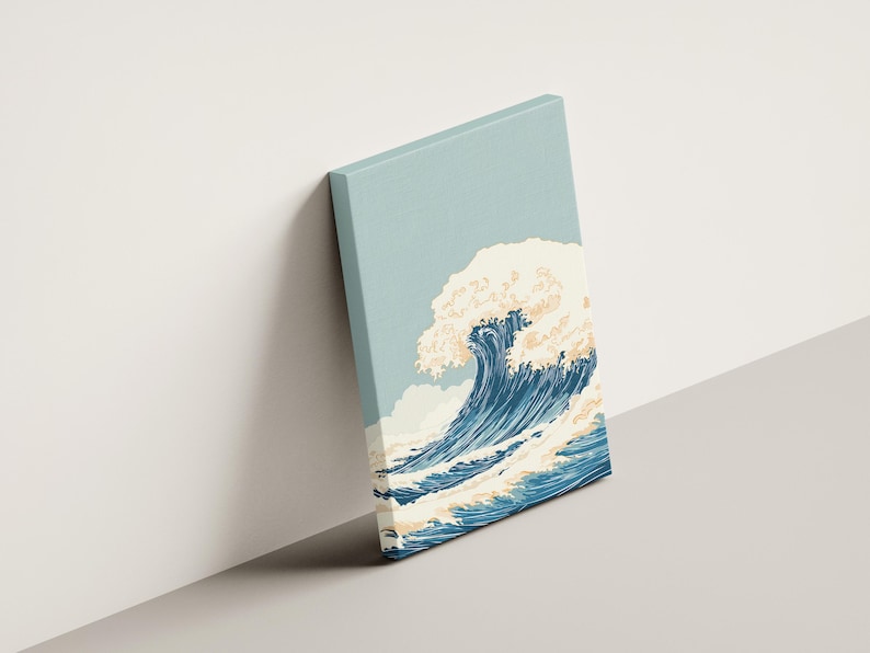 Japanese Ukiyoe Style Ocean Wave Art Print Iconic Great Wave Inspired ...