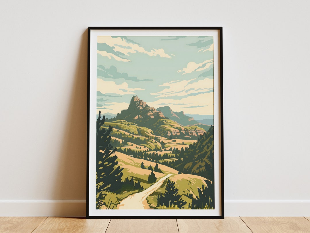 South Dakota Black Hills Poster Print Vintage Travel Poster Landscape ...