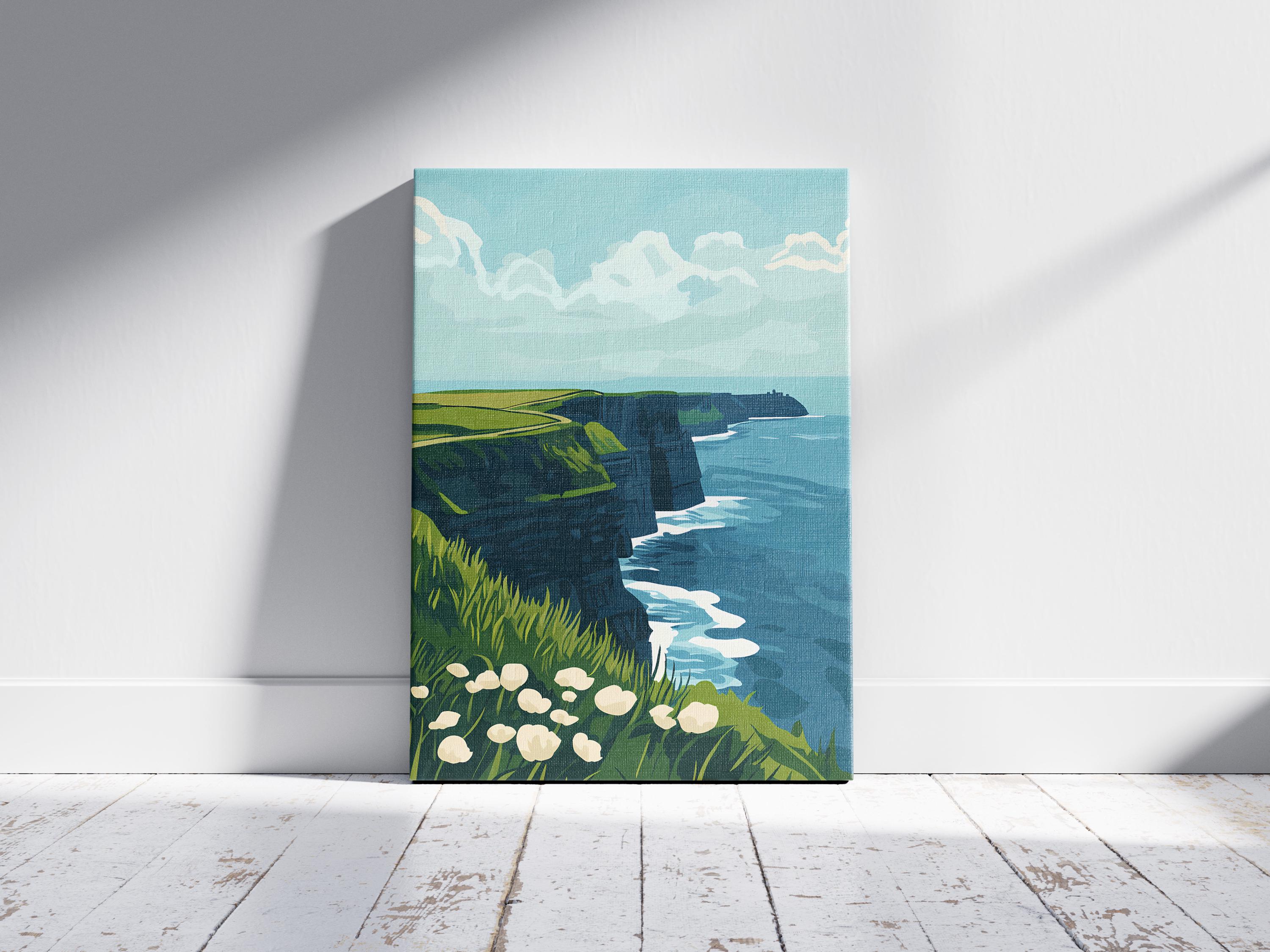 Cliffs of Moher Ireland Poster Irish Landscape Print Modern Minimalist ...