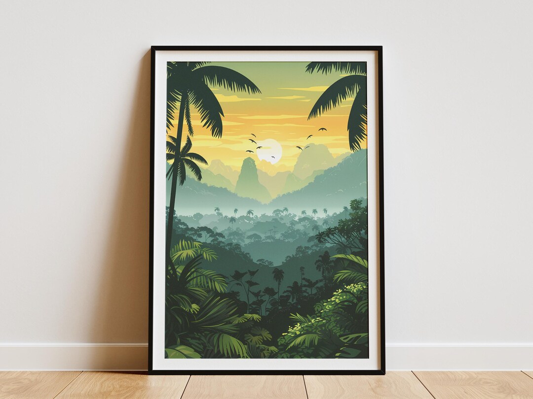 Amazon Rainforest Poster Tropical Jungle Print Nature Wall Art Green ...