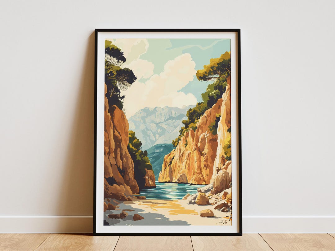 Samaria Gorge Greece Illustration Poster Travel Poster Greek Island Art ...