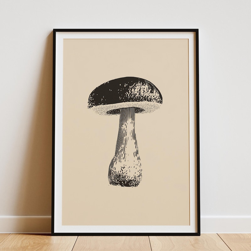 Blockprint Mushroom - Etsy