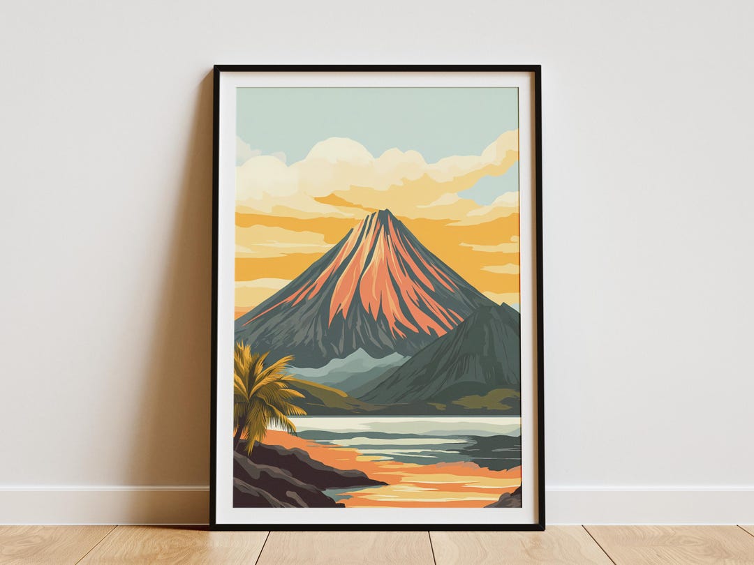 Mayon Volcano Philippines Poster Stunning Landscape Print Travel Poster ...
