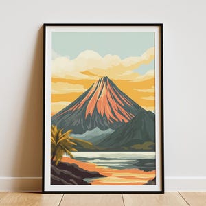 Mayon Volcano Philippines Poster Stunning Landscape Print Travel Poster ...