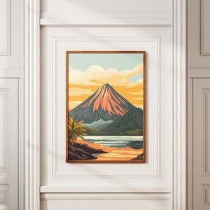 Mayon Volcano Philippines Poster Stunning Landscape Print Travel Poster ...