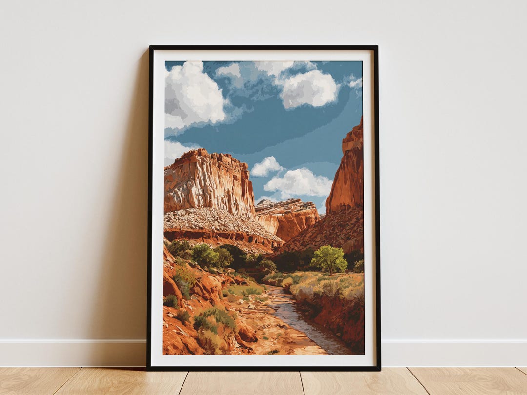 Capitol Reef National Park Poster Vintage Style Travel Print Utah Wall ...
