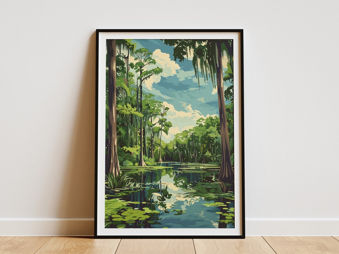 Georgia Okefenokee Swamp Poster Print Vintage Travel Poster Nature Art ...