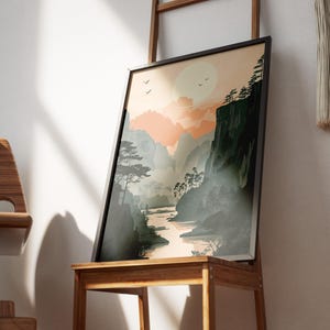 China Wolong Nature Reserve Poster Asian Landscape Print Mountains ...