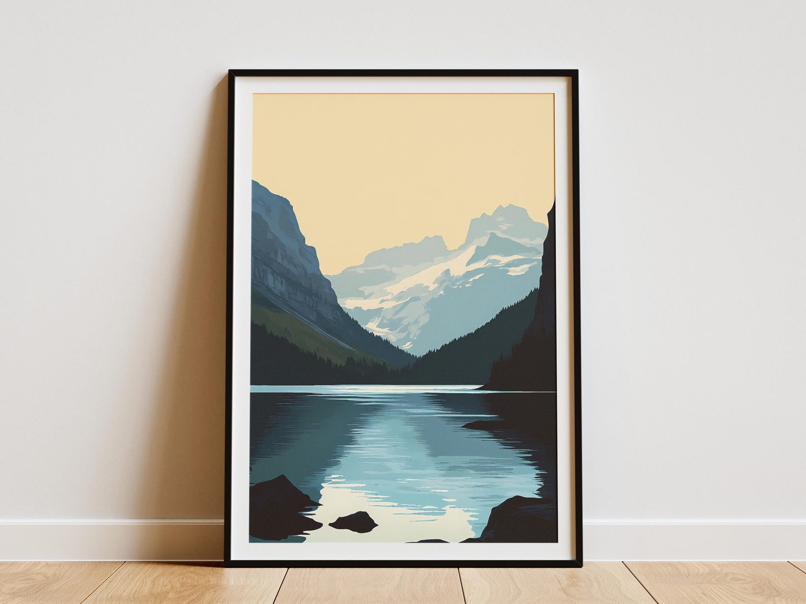 Switzerland Glarus Thrust Poster Minimalist Swiss Alps Lake Landscape ...