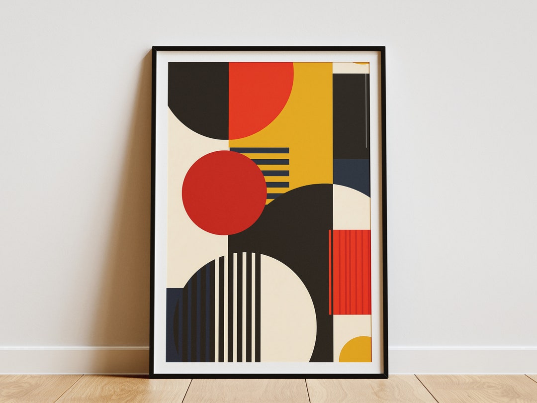 Minimalist Geometric Abstract Wall Art Print Mid Century Modern Art ...