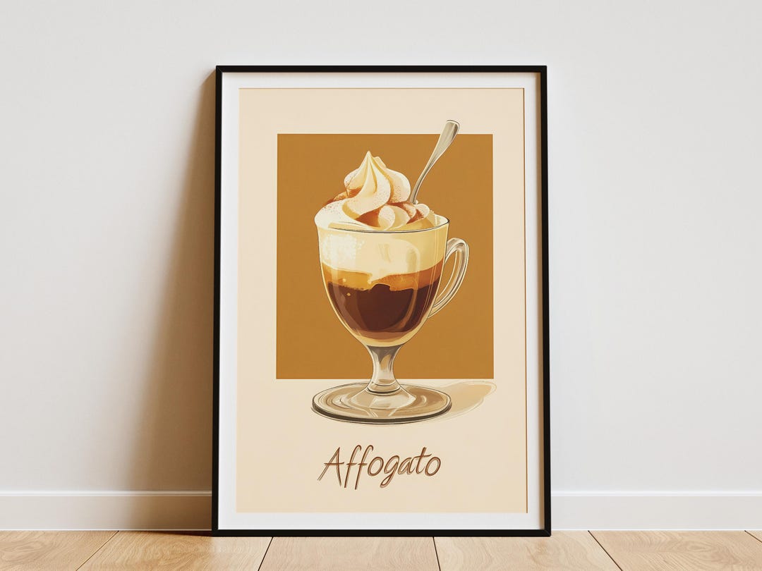 Affogato Coffee Drink Poster Print Italian Coffee Dessert Whipped Cream ...