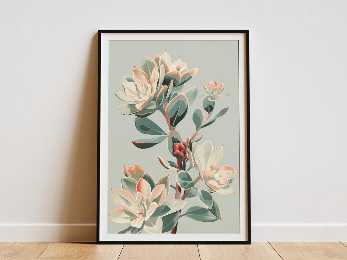 Minimalist Succulent Plant Poster Modern Botanical Art Print Home Decor ...