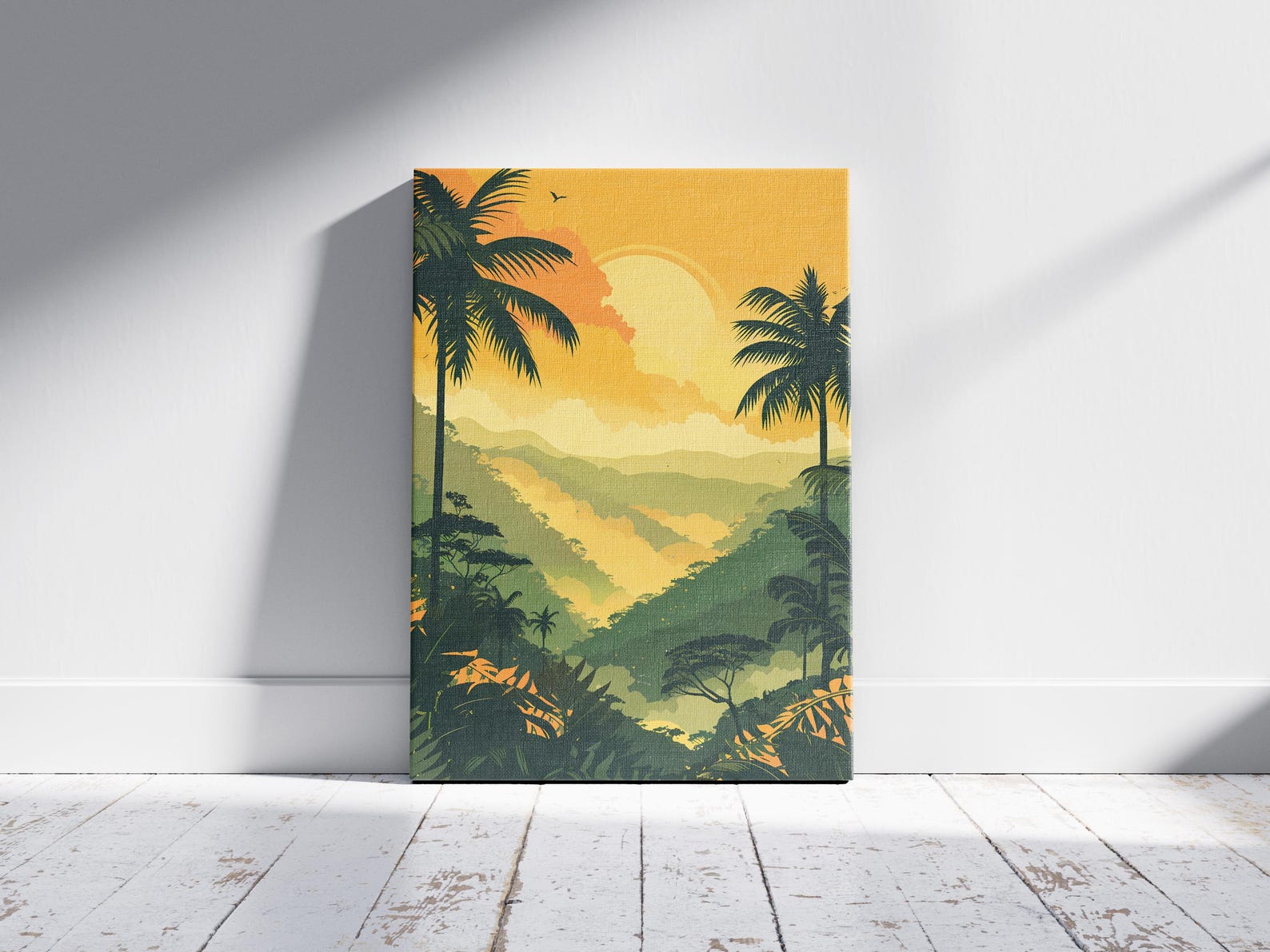 Tropical Rainforest Poster Modern Art Print Green Jungle Wall Decor ...