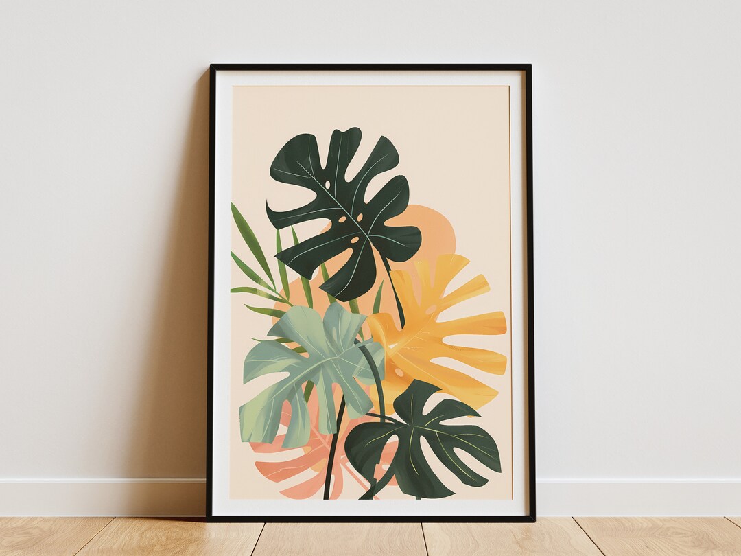 Tropical Leaf Poster Modern Minimalist Boho Art Print Wall Decor Home ...