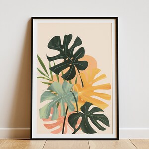 Tropical Leaf Poster Modern Minimalist Boho Art Print Wall Decor Home ...