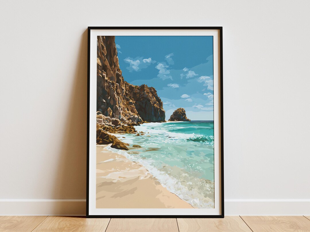 Playa Balandra Mexico Beach Poster Digital Art Print Turquoise Ocean ...
