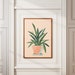 Minimalist Plant Poster Abstract Art Print Green Plant Illustration ...