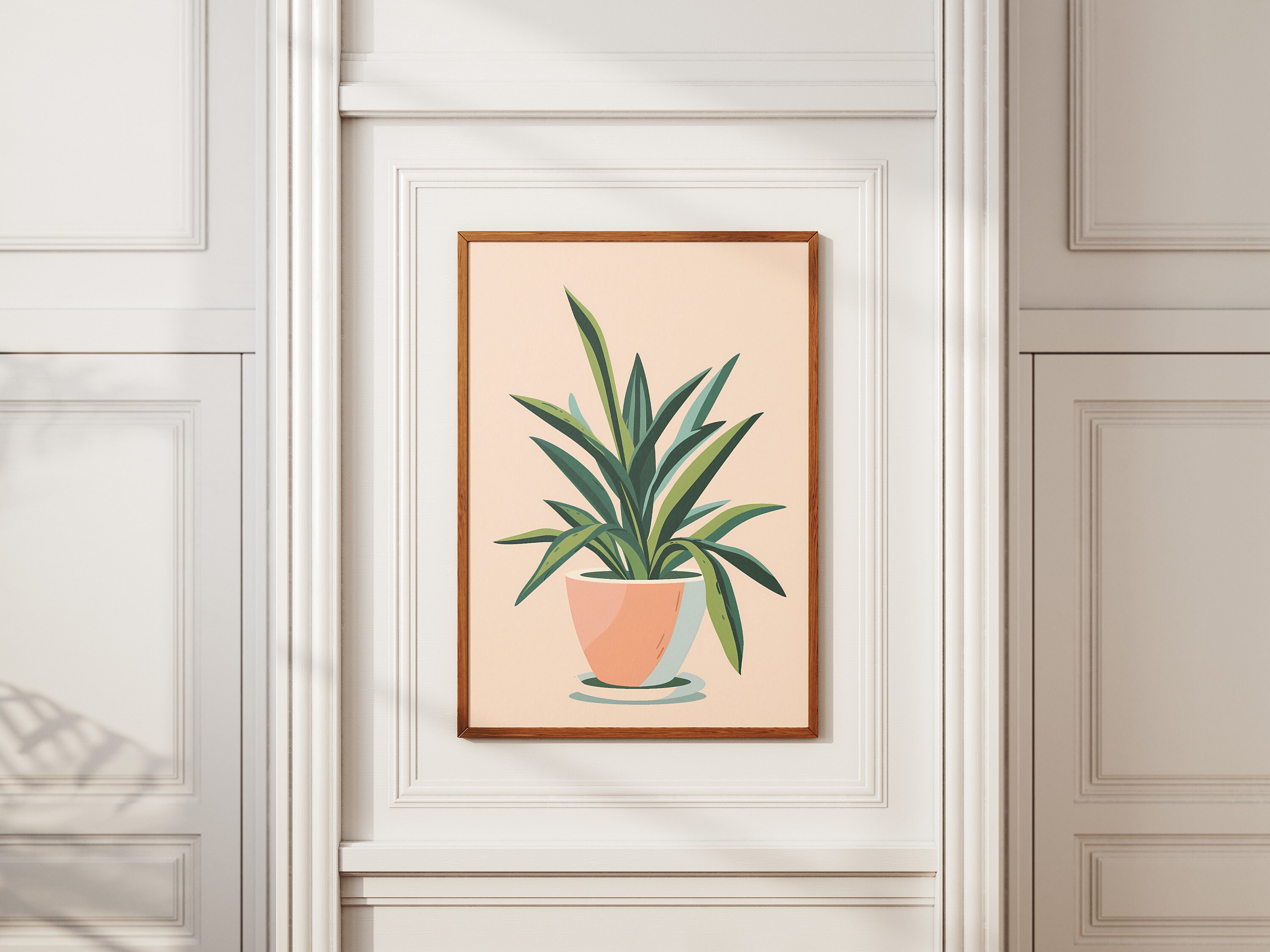 Minimalist Plant Poster Abstract Art Print Green Plant Illustration ...
