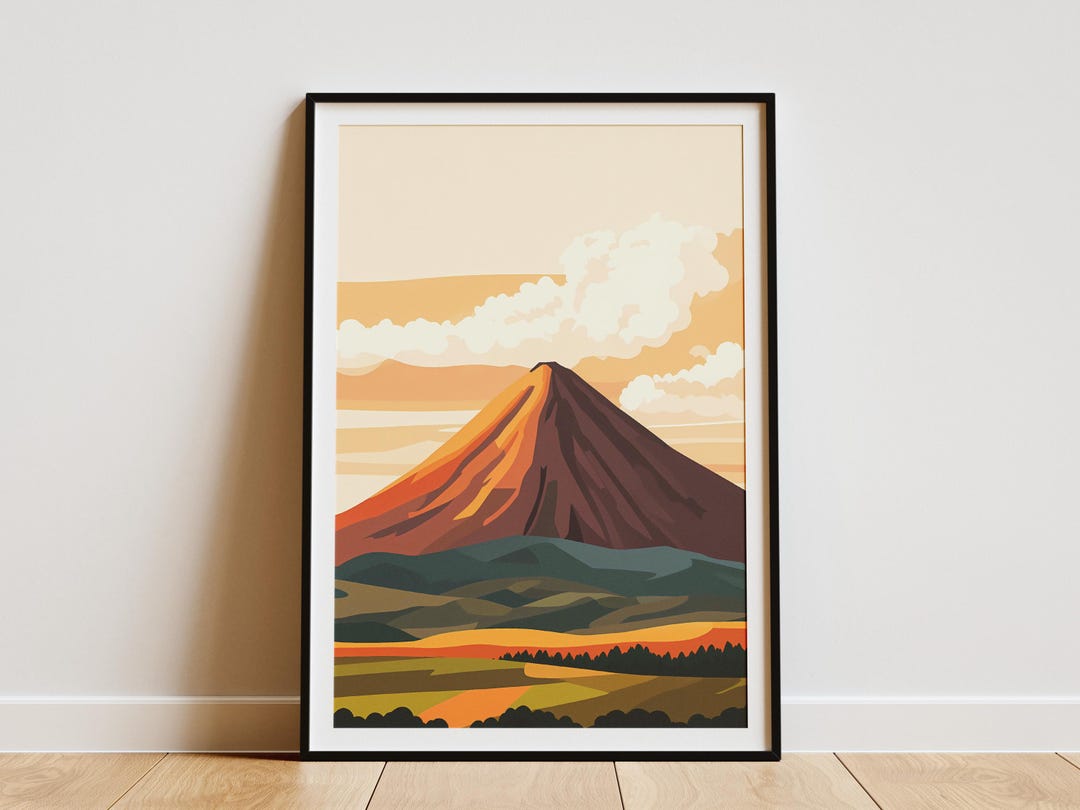 Mayon Volcano Philippines Posterflat Illustration Printtravel ...