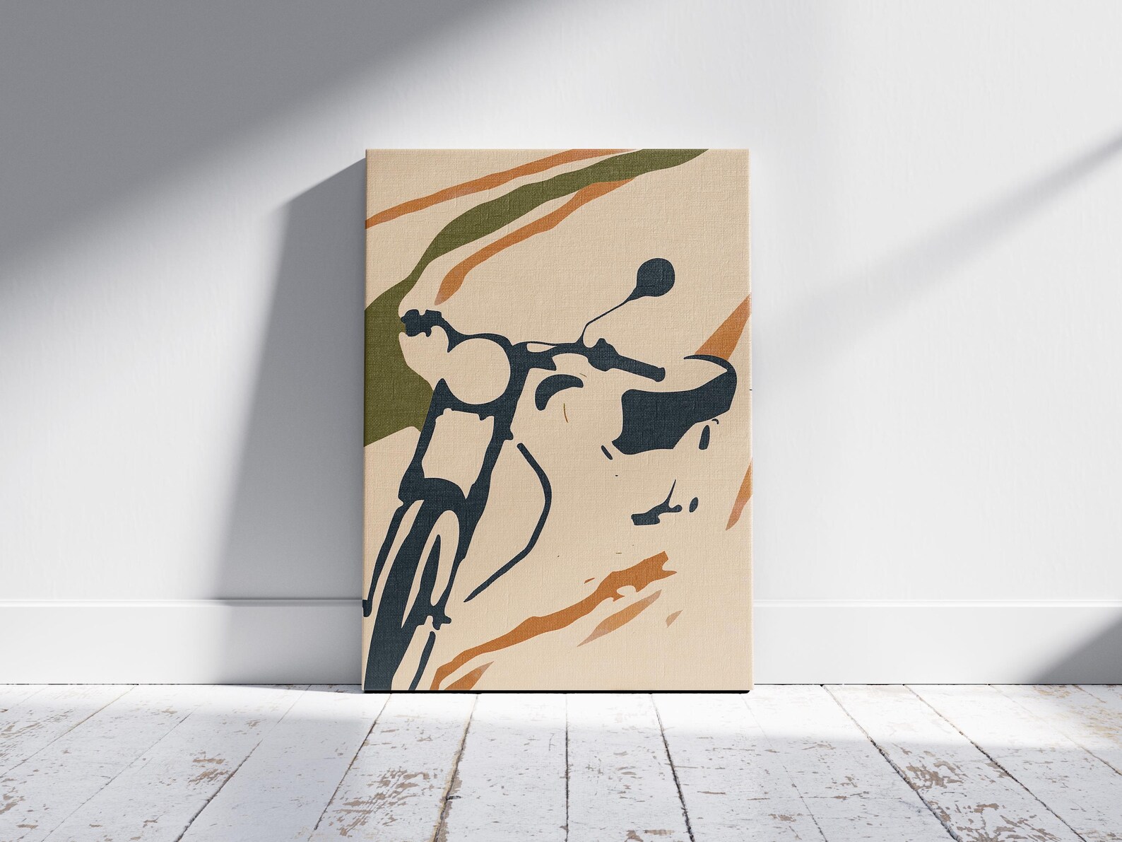 Minimalist Motorcycle Poster Mid Century Modern Art Abstract Motorcycle ...