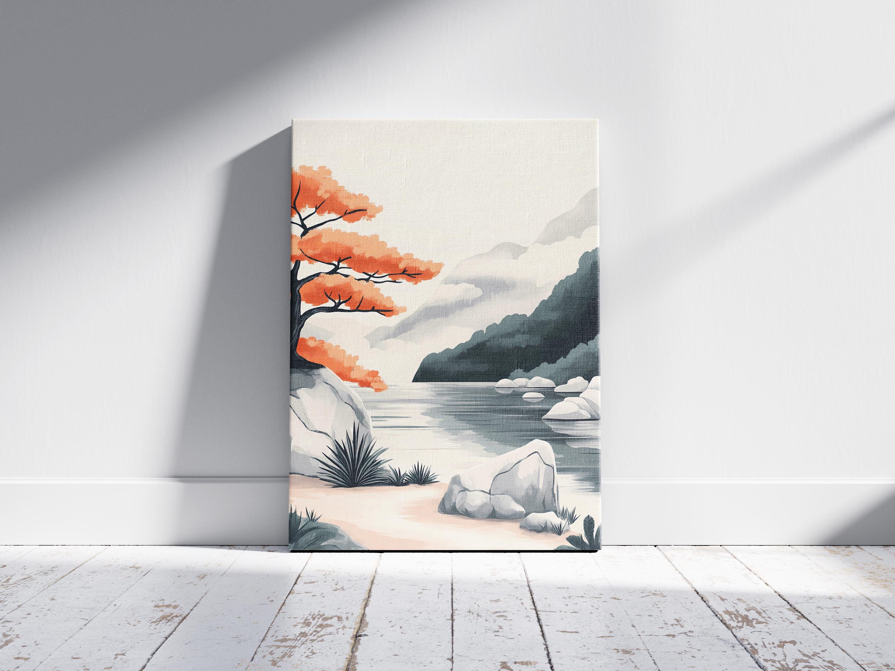 Japanese Zen Garden Poster Asian Art Print Minimalist Landscape Wall ...
