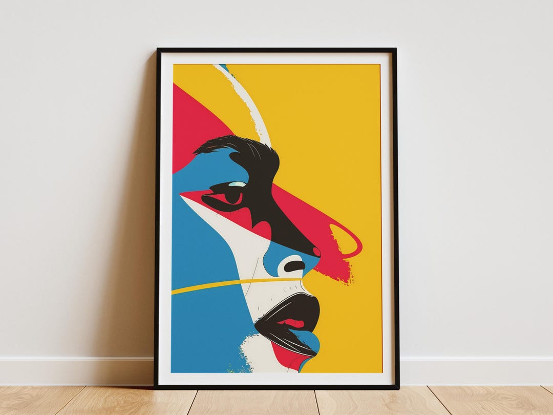 Abstract Minimalist Portrait Wall Art Print Mid Century Modern Art ...