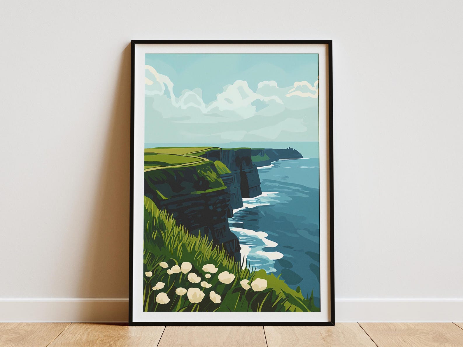 Cliffs of Moher Ireland Poster Irish Landscape Print Modern Minimalist ...