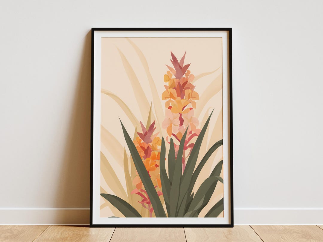 Minimalist Tropical Plant Poster Print Botanical Art Print Wall Decor ...
