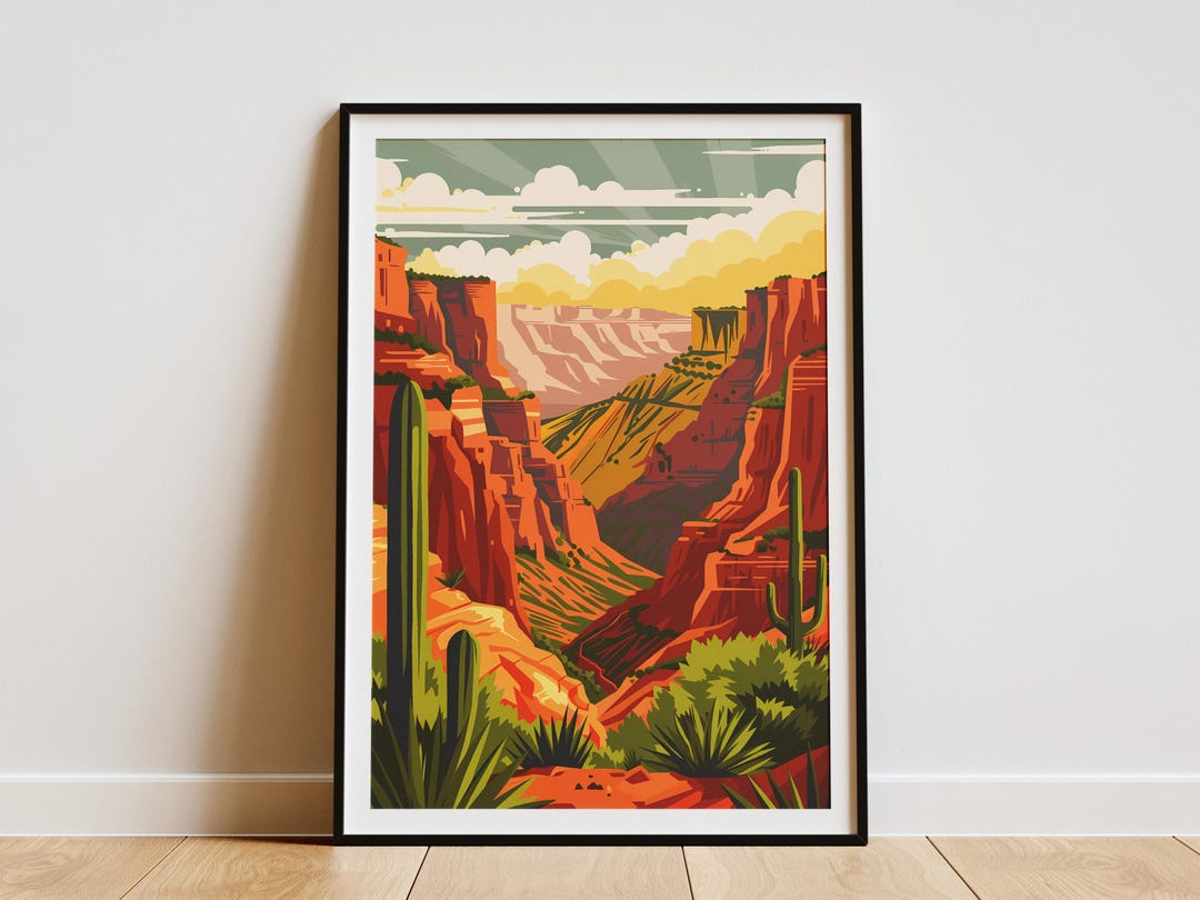 Grand Canyon National Park Poster Arizona Landscape Art Print Southwest ...