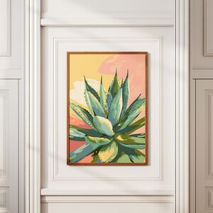 Agave Plant Illustration Minimalist Poster Botanical Art Print Modern ...