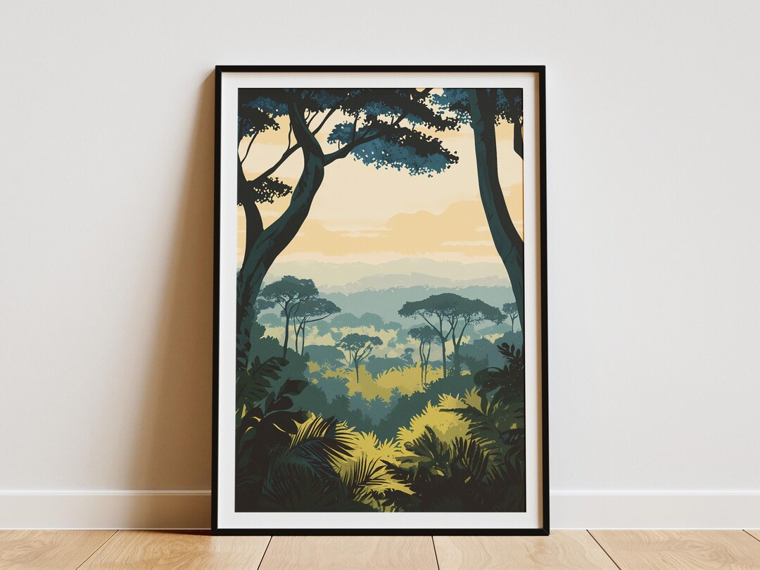 Salonga National Park Congo Africa Poster Print Botanical Jungle ...