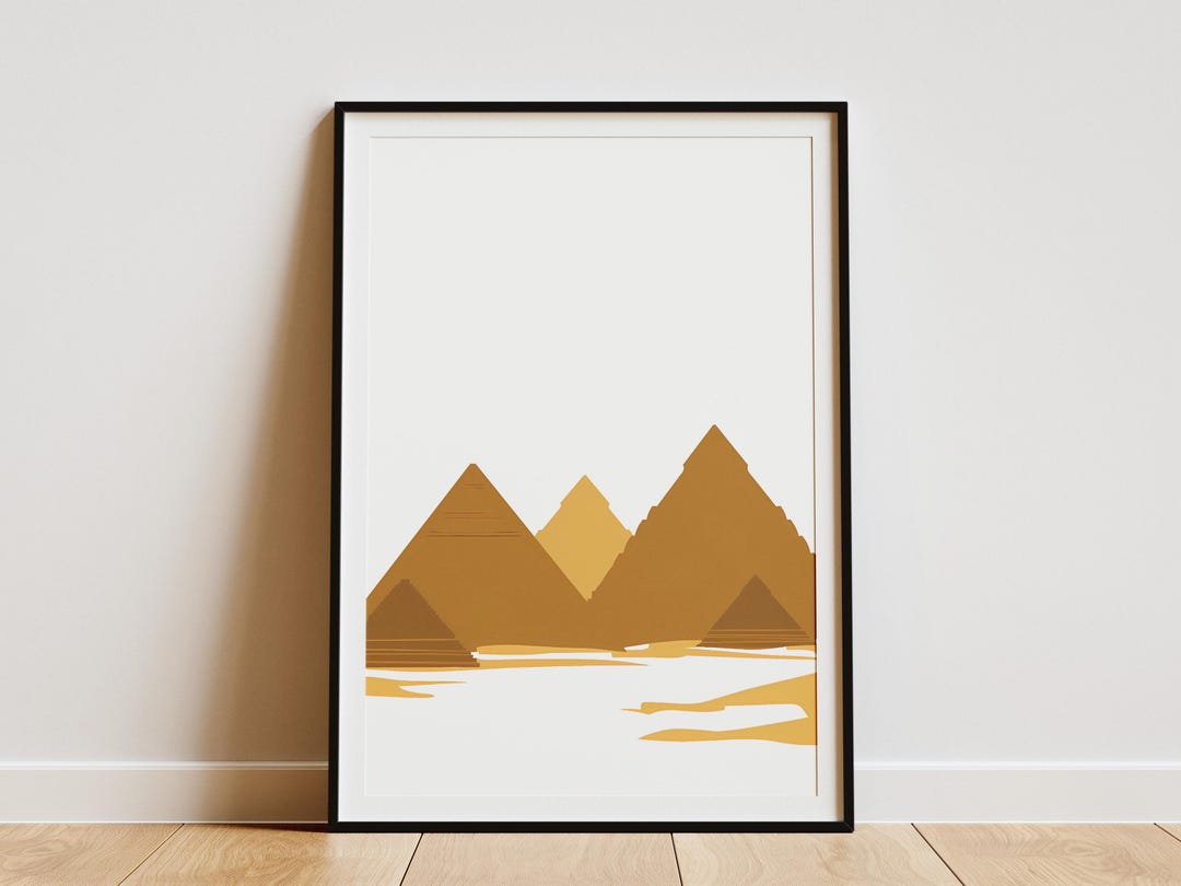 Minimalist Giza Pyramids Poster Print Modern Egypt Wall Art Abstract ...